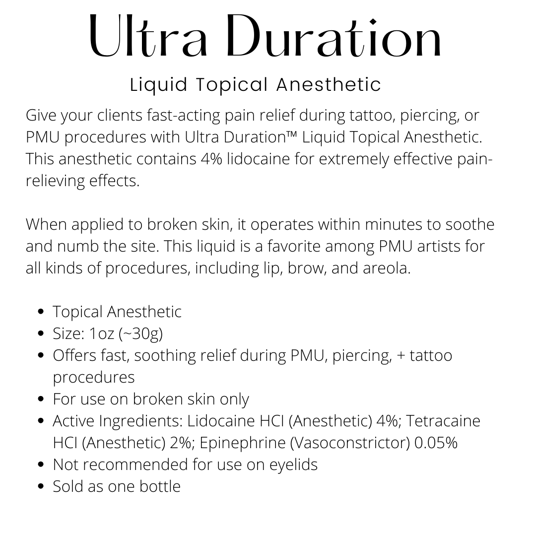 Duration Liquid Topical Anesthetic - Learn Cosmetic Tattoo and Fine ...